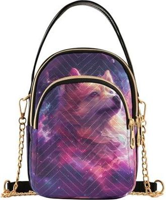 Mnsruu Sac à bandoulière pour femme Cosmic Doge Galaxy Sling Sac à main Petit sac à bandoulière avec sangle réglable
