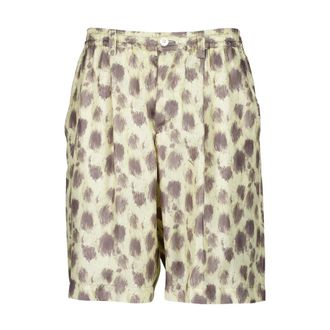 Marni Homme, Shorts, Multicolore, Taille: S Shorts Bermuda en Soie Imprimé Léopard