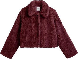 Summum Femme, Vestes, Rouge, Taille: 38 FR Veste en fausse fourrure douce