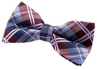 Retreez Noeud papillon pr&eacute;-nou&eacute; pour homme - &Eacute;l&eacute;gant plaid tartan - 13 cm, Bordeaux, bordeaux et bleu, taille unique