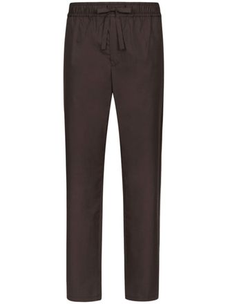 Dolce & Gabbana pantalon en coton à coupe droite - Marron