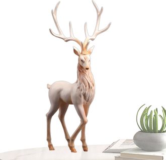 Generic Weihnachten Rentierfiguren Rentier Deko B&uuml;ro Deko Rentier Deko Skulptur Rentier Figuren Tischelchfiguren Harz Weihnachten Kleine Hirsch Deko f&uuml;r Innen