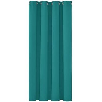 Deconovo Rideaux Occultants Isolant Thermique Anti Froid, 132X138 CM (Largeur X Hauteur), Rideaux pour Salon et Chambre, Design Moderne &agrave; Oeillets, Turquoise, 