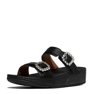 FitFlop FitFlop Lulu Sandales &agrave; enfiler avec boucle en cristal pour femme, Enti&egrave;rement noir, 42 EU
