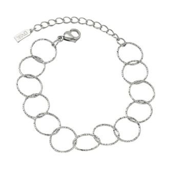 Dansk Copenhagen Vilja Waterproof Silver Stainless Steel Round Link Bracelet - Structured Finish - Femme - Accessoires - Gris - Taille: ONE Size