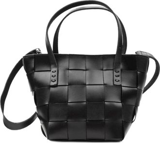 Dragon Diffusion Femme, Sacs, Noir, Taille: ONE Size Mini Tote en Cuir Tressé Noir