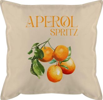 Shirtracer Kissen 50x50 - Karneval & Fasching - Aperol Spritz Orangen Aperol Kostüm I - 50 x 50 cm - Beige Natur - karnevalskissen Fasching- Karnevals Carnevale 