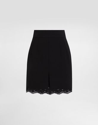 Dolce & Gabbana Rock Aus Doppelkrepp Aus Wolle - Frau R&ouml;cke Schwarz 44