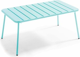 Oviala Oviala - Table basse de jardin acier turquoise 90 x 50 cm - Palavas