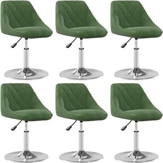 vidaXL Chaises pivotantes &agrave; manger lot de 6 Vert fonc&eacute; Velours vidaXL