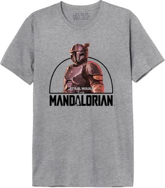 Star Wars &laquo; Mandalorian Cercle &raquo; MESWMANTS195 T-Shirt Homme, Gris Melange, Taille 3XL