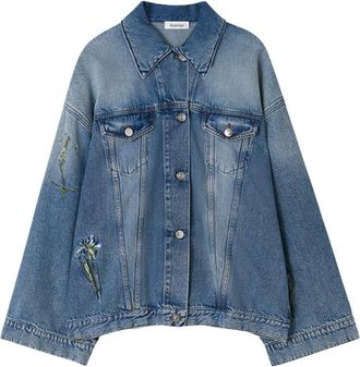 Rodebjer Femme, Vestes, Bleu, Taille: 36/38 FR Bat Embroidery Denim Jacket