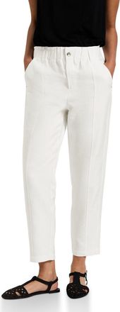 Street One Damen A379203 Paperbag Hose im Casual Fit, Off White, 36