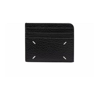 Maison Margiela Homme, Accessoires, Noir, Taille: ONE Size Porte-cartes en cuir &agrave; quatre points de couture