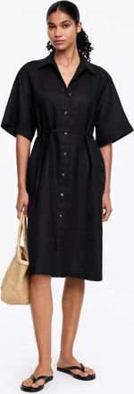 Arket Hemdkleid Aus Leinen -Schwarz