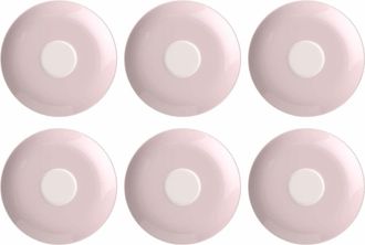 Villeroy & Boch Rose Garden Mokka- / Espressountertassen 6er Set, ø 11,7 cm, Runde Unterteller, Premium Porzellan, Rosa