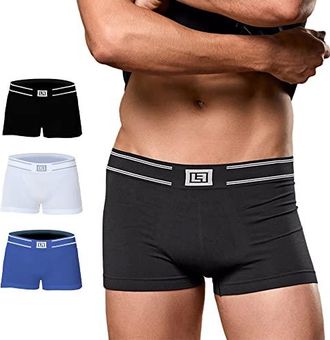 Luigi di Focenza Boxer homme en microfibre élastique sans couture, culottes pour homme confortables et avec un bon soutien, multipack de 3 pièces, fabriqué en Italie, 