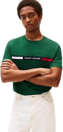 Tommy Hilfiger T-Shirt Manches Courtes Homme Col Ras-du-Cou, Vert (Ornamental Green), XL