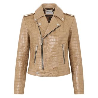 Philipp Plein Biker Jacket Cocco - - Jackets - Damen - Beige - M