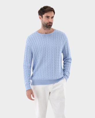 van Laack Zopfstrick Pullover mit Seide und Baumwolle