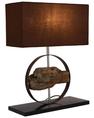 Guru Shop Tischlampe/Tischleuchte, Handgemacht aus Naturmaterial - Modell Milo, 47x35x15 cm