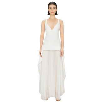 SIMKHAI Elegantes V-Ausschnitt Midi-Kleid - - Dresses - Damen - Wei&szlig; - S