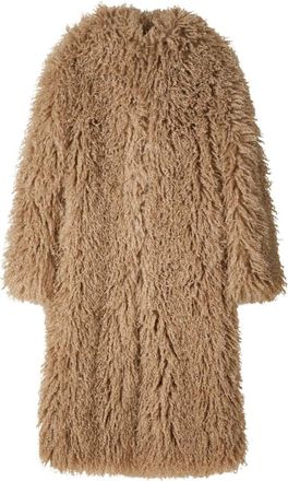 Patrizia Pepe Long Faux Fur Jacket - Femme - Vestes - Beige - Taille: 40 FR