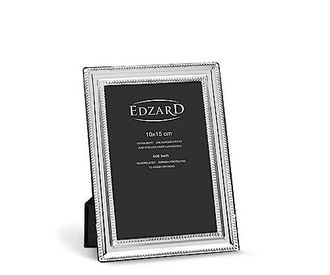 Edzard Bilderrahmen Matera für Foto 10 x 15 cm, edel versilbert, anlaufgeschützt, mit Samtrücken, inkl. 2 Aufhängern, Fotorahmen zum Stellen und Hängen