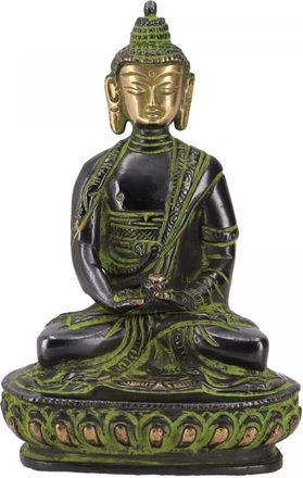 Guru Shop Buddha Statue aus Messing Dhyana Mudra 14 cm - Modell 8
