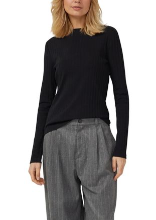 s.Oliver Geripptes Langarmshirt im Slim Fit