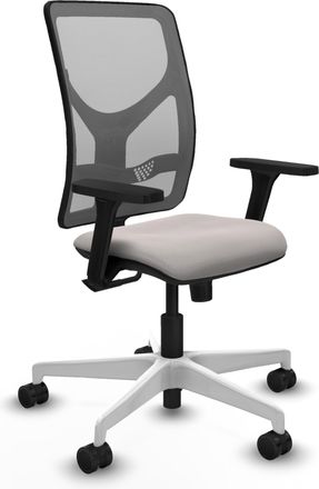 Piqueras y Crespo B&uuml;rostuhl mit hoher R&uuml;ckenlehne, mit 3D-Armlehnen, h&ouml;henverstellbare Lendenwirbelst&uuml;tze, ausgestattet mit 3 Positionen und Schneideschaum, Grau/Wei&szlig;