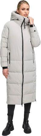 Marikoo Damen Wintermantel (XS-6XL) - gesteppt, mit Kapuze, verstellbare &Auml;rmelb&uuml;ndchen, taillierter Schnitt - N074 - CloudGrey Gr&ouml;&szlig;e L - Gr.L