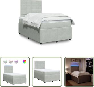 vidaXL Samtmatratze - Boxspringbett mit Matratze Hellgrau 120x200 cm Samt