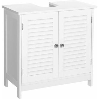 Vasagle Vasagle - Meuble sous vasque, Placard de Rangement, 60 x 30 x 60 cm, avec 2 Portes persiennes, Planche r&eacute;glable, poign&eacute;es, Style Nordique scandinave