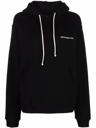 Department Five Hoodie mit Logo-Print - Schwarz