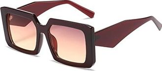 Generic 2025 Designer Square Large Frame Fashion Men and For Women Sunglasses Outdoor Vacation Beach Sunglasses (Color : C, Size : Medium)