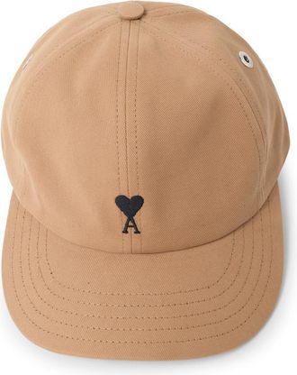 Ami Casquette Ami De Coeur En Coton Beige Mastic