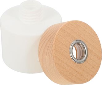 NUOBESTY Zylindrische Aromatherapie diffuserflasche aus Mattweißem Glas mit Holzdeckel Wiederverwendbar Öffnung für Schlafzimmer und Raumduft Nachfüllbar mit Ä