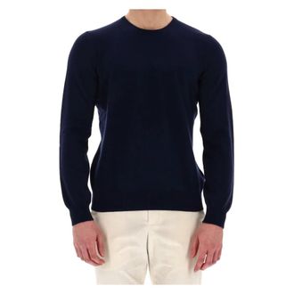 Barba Blaue Kaschmirwolle Rundhals Pullover - - Sweatshirts & Hoodies - Herren - Blau - M