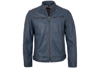 Deercraft Lederjacke DMJaimi Deercraft - Herren Lederjacke Lammnappa blau