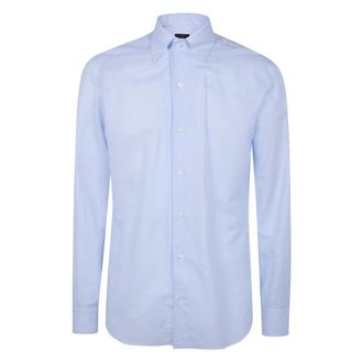 Barba Klassisches Baumwoll- und Leinenhemd - - Shirts - Herren - Blau - L