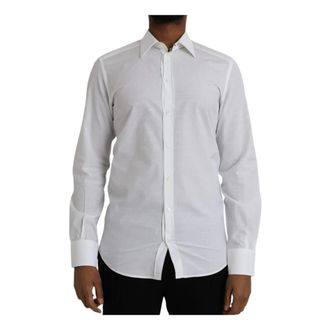 Dolce & Gabbana Wei&szlig;es Baumwollhemd Klassischer Kragen Lange &Auml;rmel - - Shirts - Herren - Wei&szlig; - L