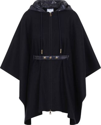 Moncler Manteau Au Genou - Bleu Fonc&eacute;