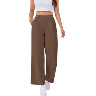 Generico Pantalons De Jogging Femmes Taille Haute Pantalon Courb&eacute; Jambe Large Athl&eacute;tique Pantalon Avec Poches D&eacute;contract&eacute; Sport Confortable Pantalon Salopette 