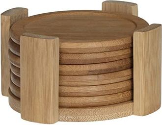 JJA Dessous Verre Bambou 6 pièces + Rack