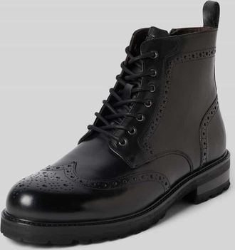Digel Schn&uuml;rstiefel aus Rindvelours mit Broguing