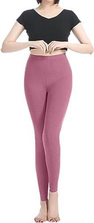 Generic Pantalon long en coton pour femme, leggings thermiques doubl&eacute;s, collant haute taille, pantalon thermique &eacute;pais, chaud, leggings thermiques doux, joggi