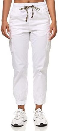 Tazzio Pantalon cargo pour femme Coupe droite F600, Blanc., XS