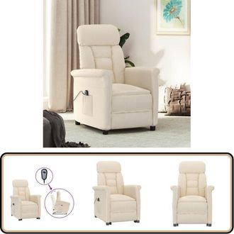 vidaXL Relaxsessel Elektrisch Beige Mikrofasergewebe - Fernsehsessel - Relaxsessel - Elektrischer Stuhl - Mikrofaser Sofa - Beige Couch