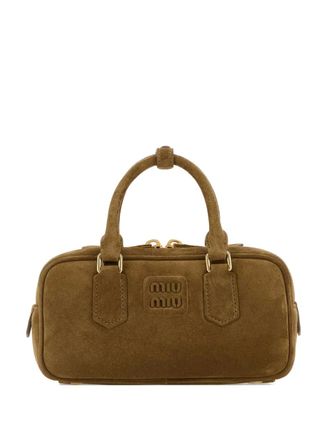 Miu Miu Arcadie Tote Bag aus Wildleder - Gr&uuml;n